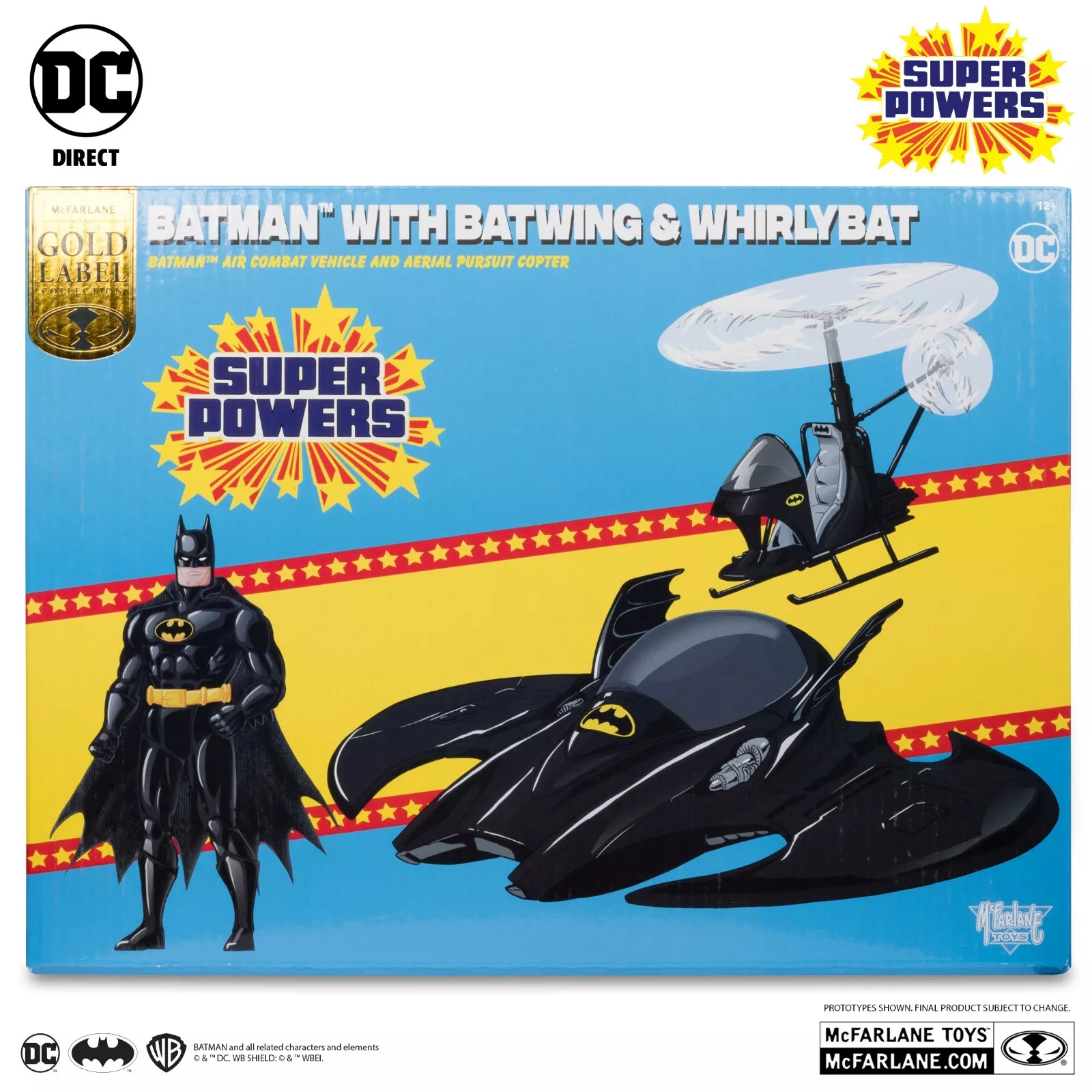 McFarlane Toys DC Super Powers Batwing with Whirlybat and Batman ( Gold ...
