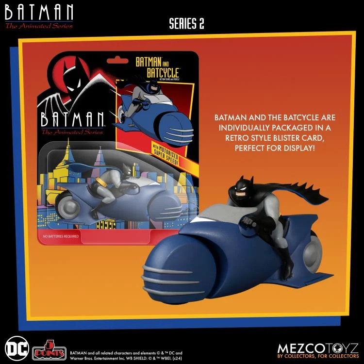 Mezco 5 Points Batman The Animated Series Batcycle – Kapow Toys