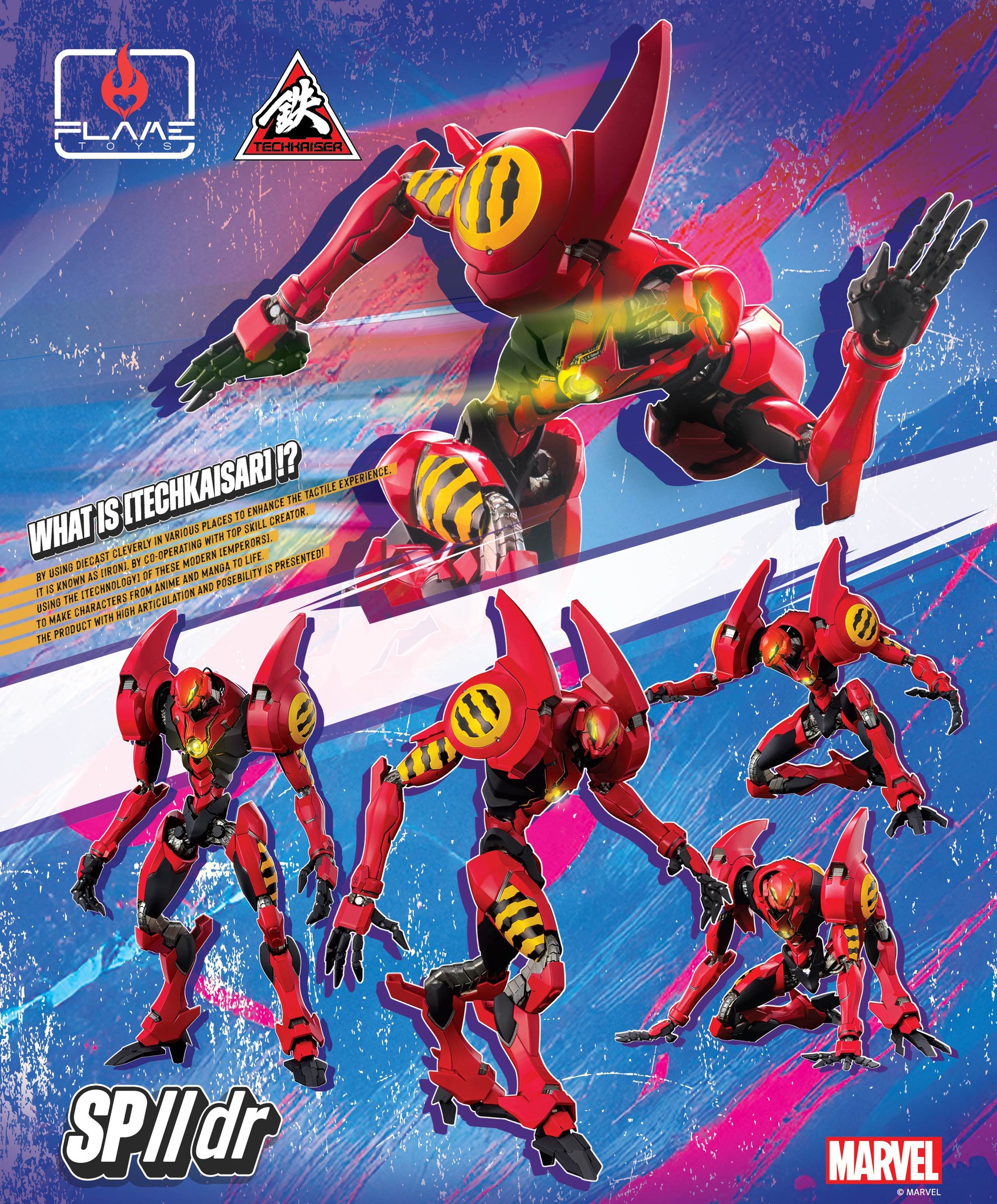 Flame Toys Marvel Techkaiser SP//dr Spider-Man Action Figure – Kapow Toys